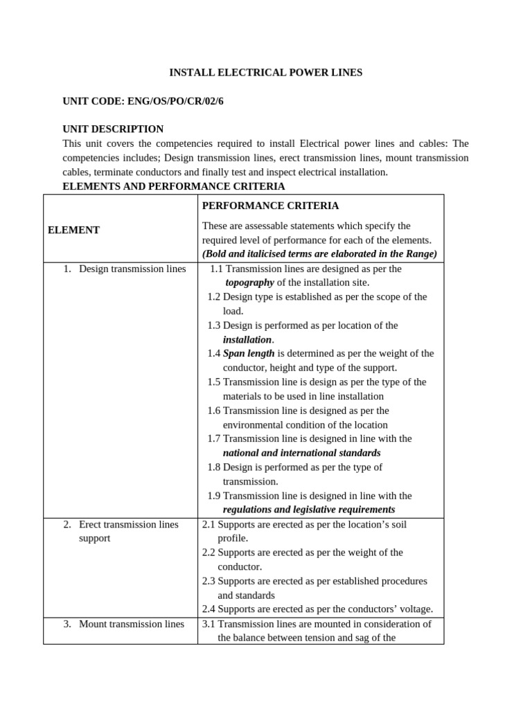 Electrical Power Line Installation Guide | PDF | Electric Power ...