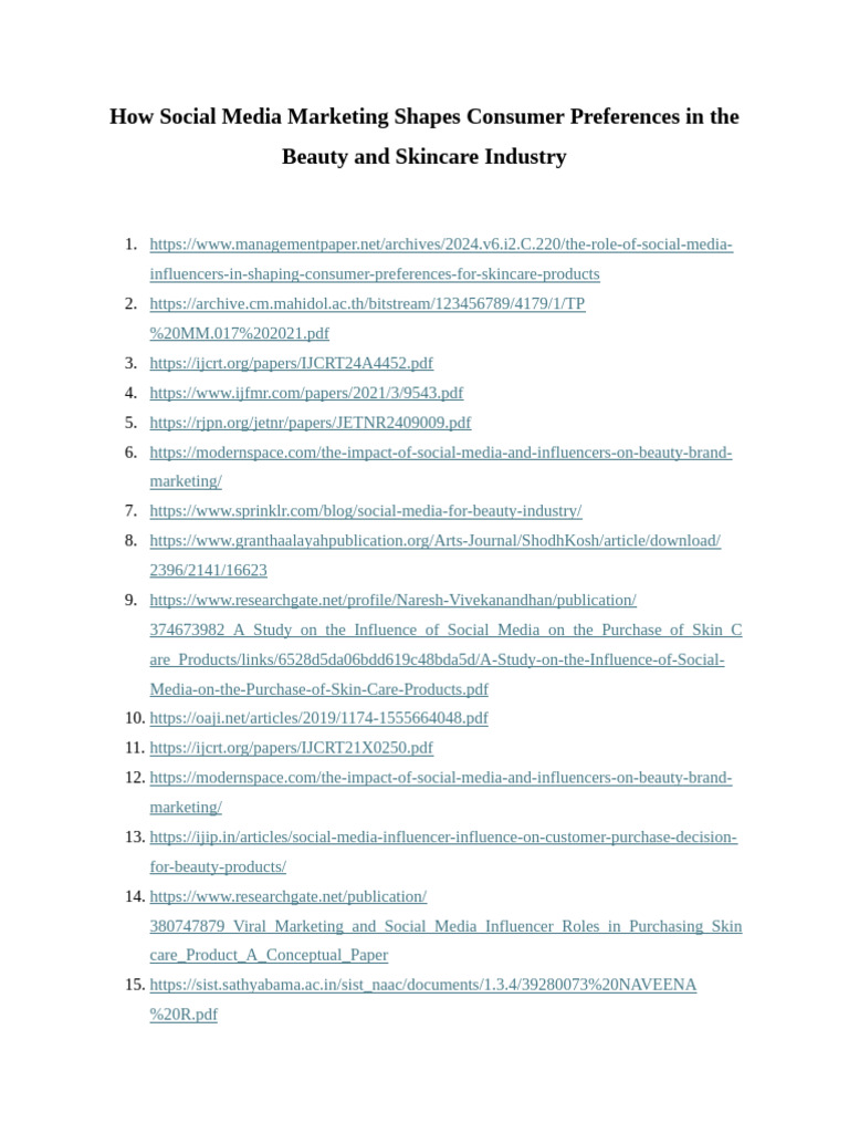 How Social Media Marketing Shapes Consumer Preferences in The Beauty ...