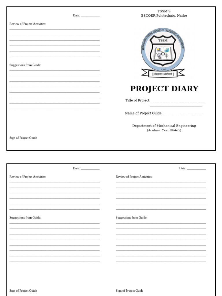 Project Diary 18 | PDF
