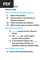 Grade 1 - Computer - CH 4 - Revision Worksheet | PDF
