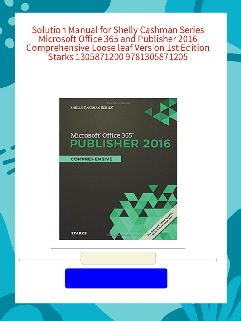 Immediate Download Solution Manual For Shelly Cashman Series Microsoft ...