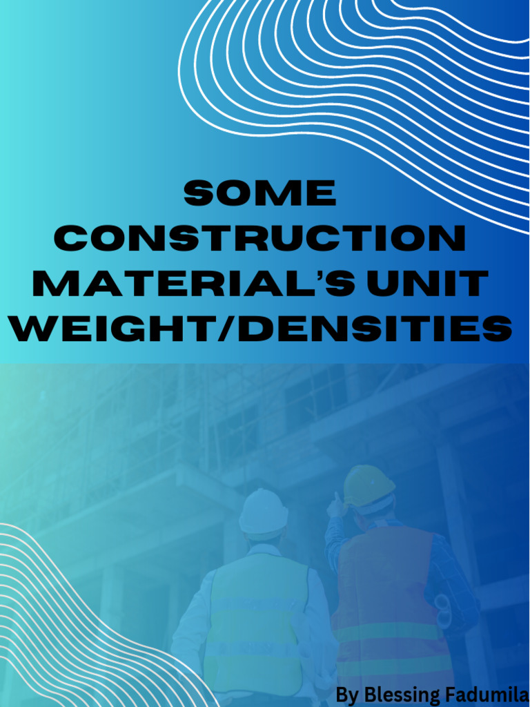 Construction Material's Unit Weight Densities | PDF