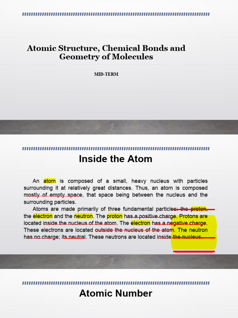 CHEM 2-Atomic Structure, Chemical Bonds and Geometry of | PDF ...
