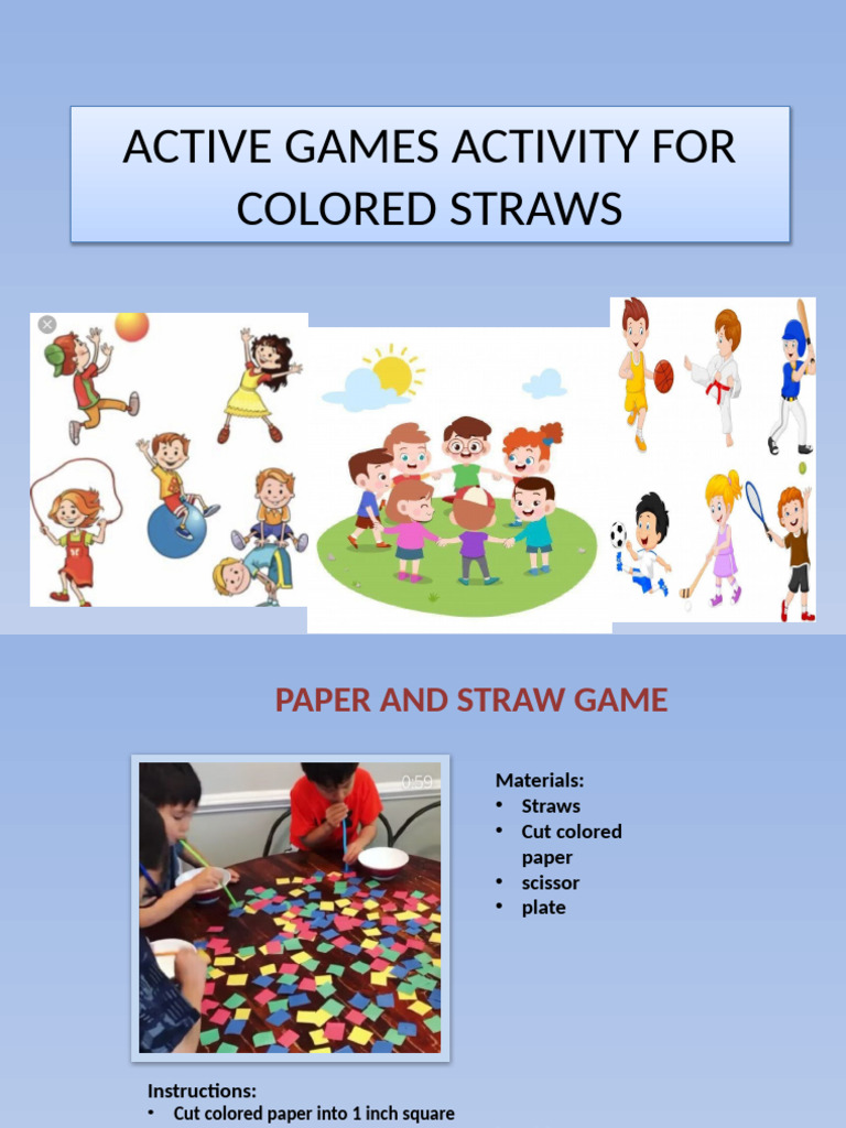 Active Games Activity Using Colored Straws | PDF