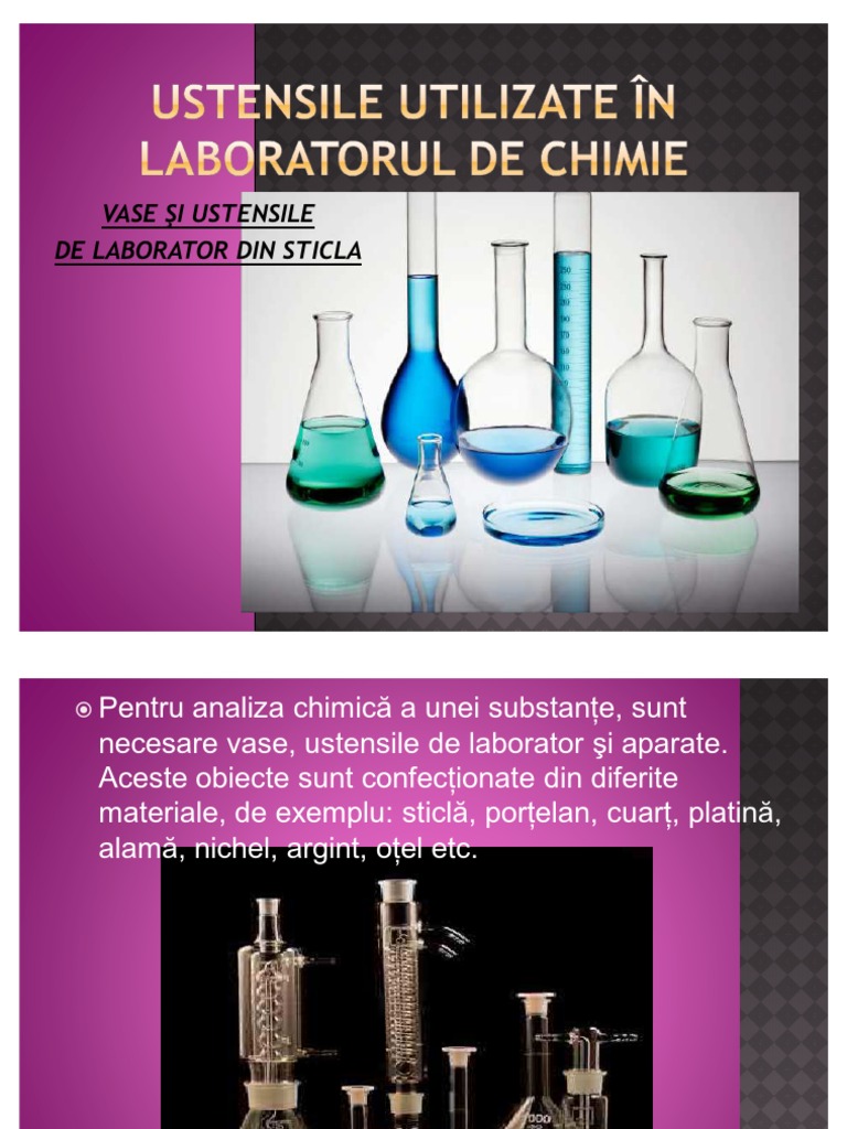Ustensile Utilizate În Laboratorul De Chimie