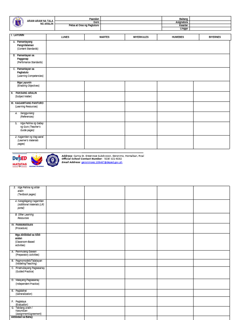 K-12_ARAW-ARAW-NA-TALA-NG-ARALIN_TEMPLATE-2_G2356 | PDF