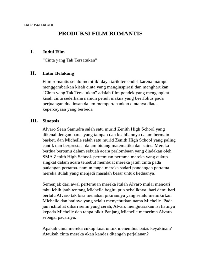 Proposal Proyek Pembuatan Filml | PDF