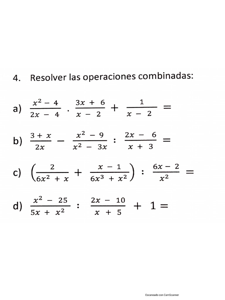 Expresiones Algebraicas Racionales | PDF