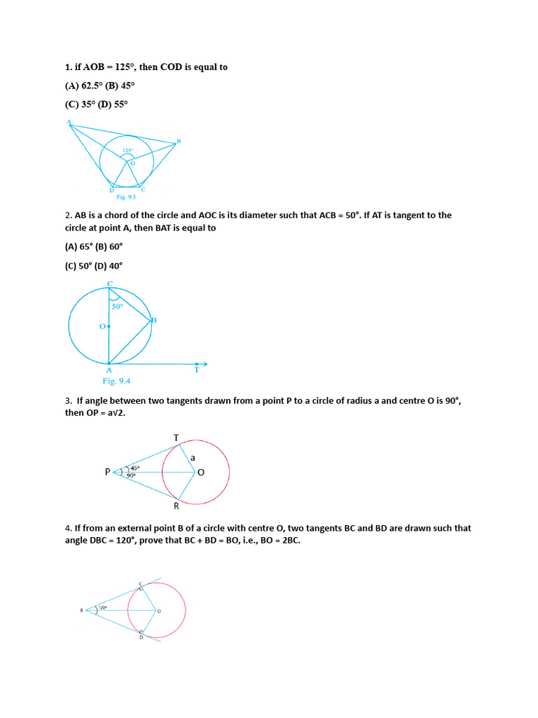 Circle Geometry Problems and Proofs | PDF