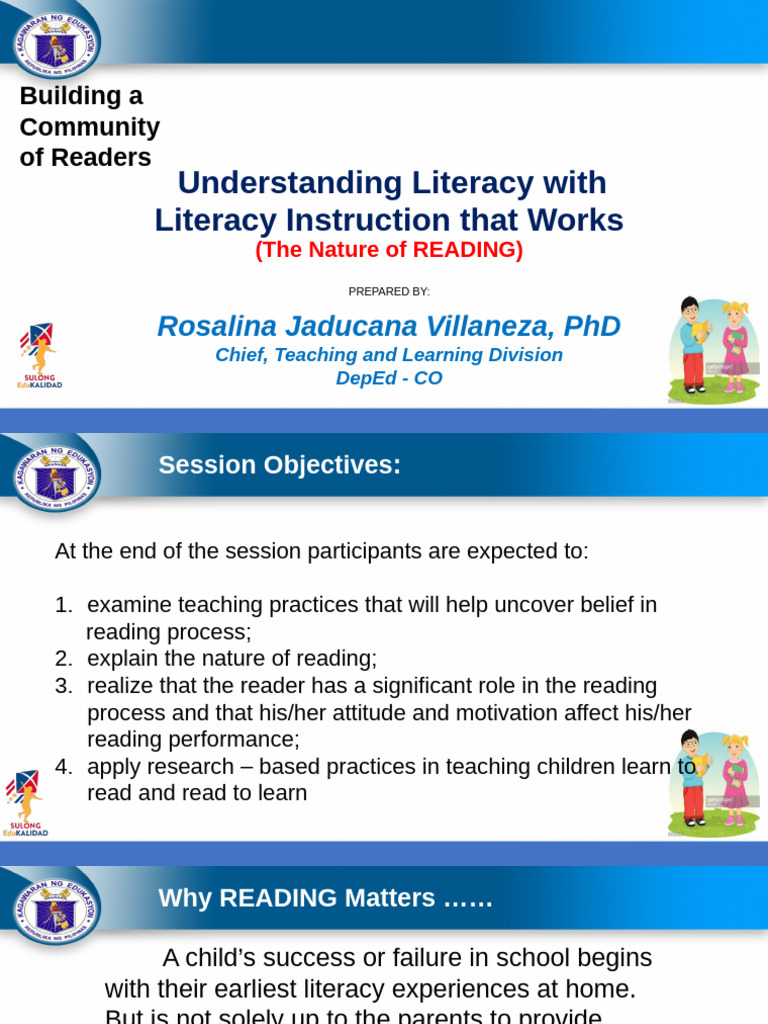 The Nature of Reading Pptx.pptx 2 | PDF | Reading Comprehension | Literacy