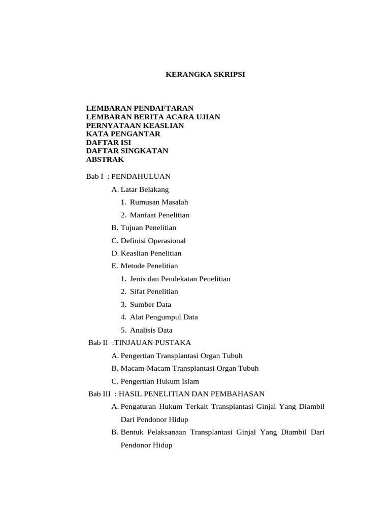 Kerangka Skripsi | PDF