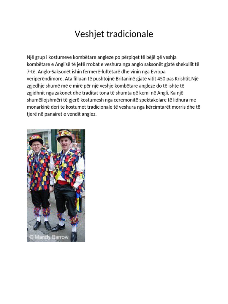 Veshjet Tradicionale | PDF