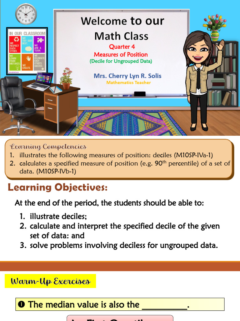 q4 Decile Ungrouped Data Lesson 3 | PDF | Quartile | Descriptive Statistics