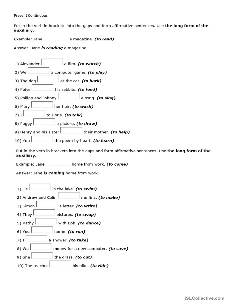 Present Continuous-2 | PDF | Zoo