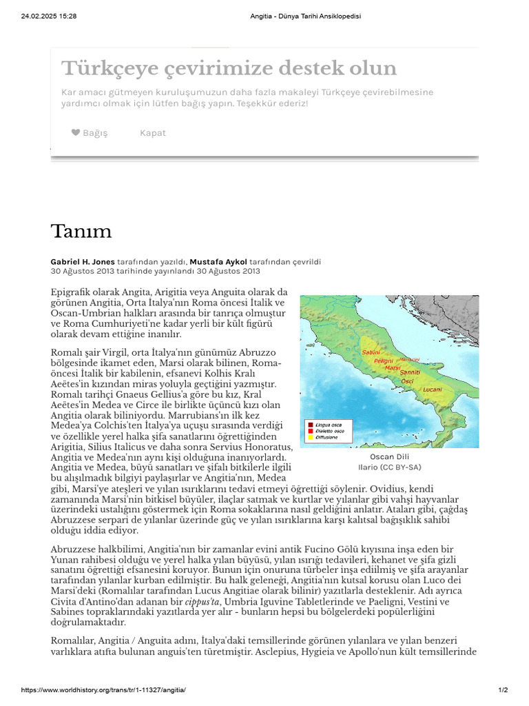 Angitia - Dünya Tarihi Ansiklopedisi | PDF