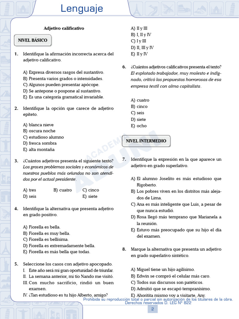 Lenguaje y Comunicacion Lenguaje 4 con respuestas | PDF | Adjetivo | Verbo