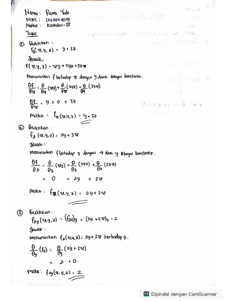 Tugas 4 Kalkulus 3 Rama Yuda 1232924029 | PDF