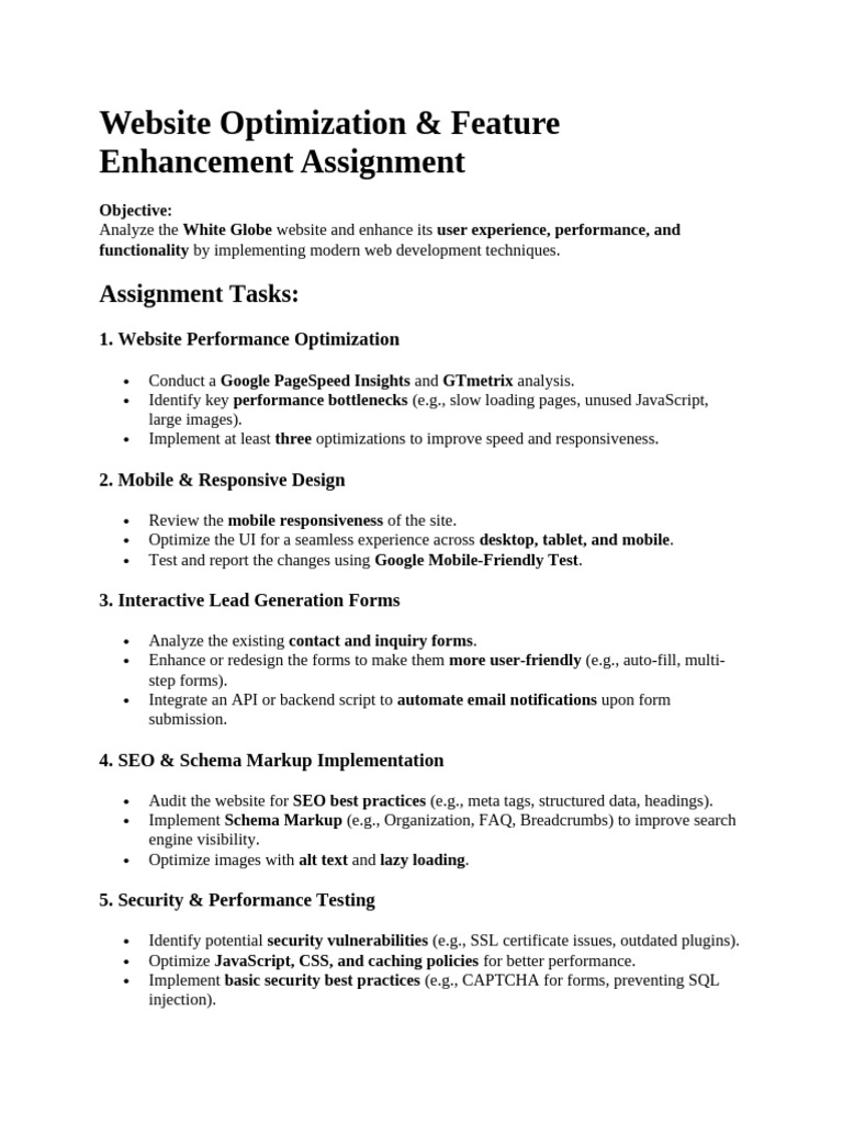 Website Optimization - Assignment | PDF