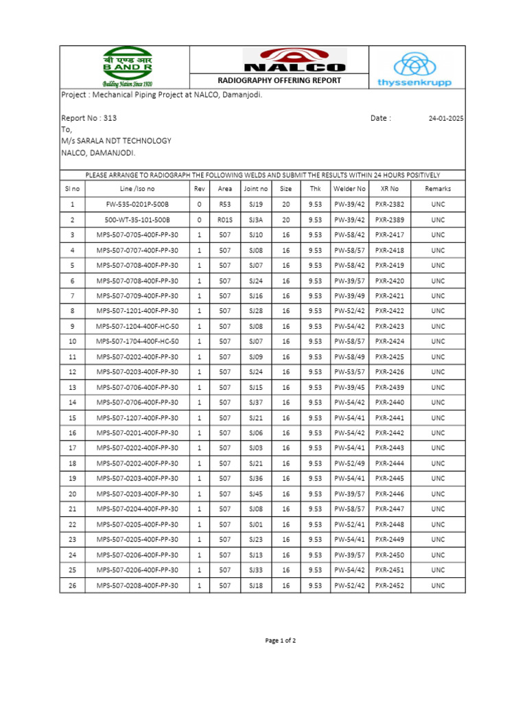 313 RT Offer | PDF | Nondestructive Testing | Physical Sciences