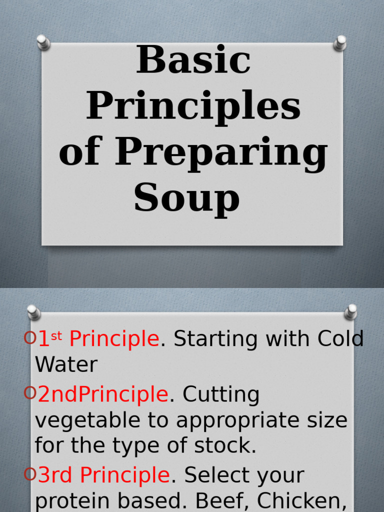 4.Basic Principles of Preparing Soup | PDF