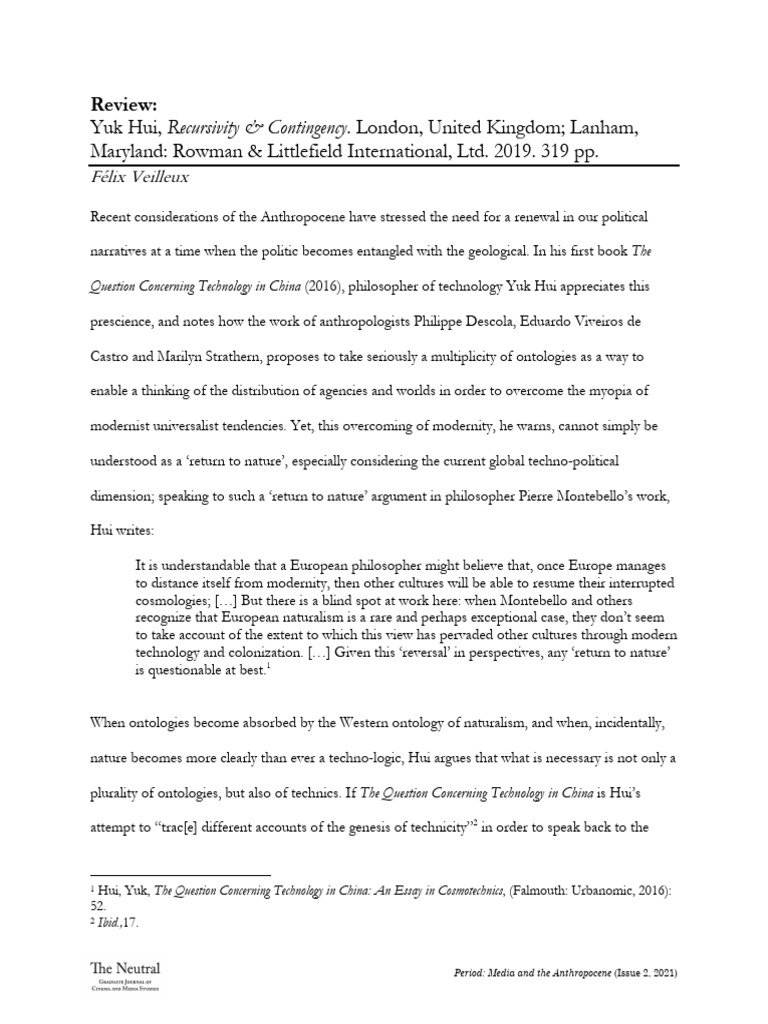 Recursivity & Contingency | PDF | Immanuel Kant | Cybernetics