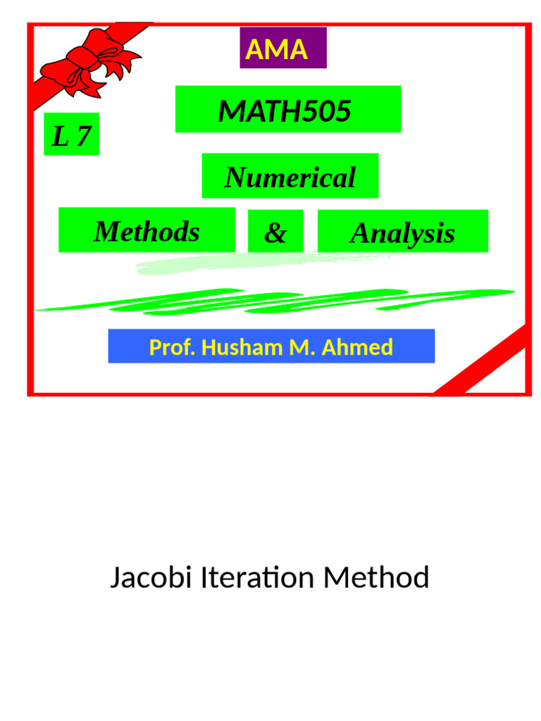 7-Jacobi Iteration Method_Gauss–Seidel Method | PDF | Algorithms And ... 7-Jacobi Iteration Method_Gauss–Seidel Method | PDF | Algorithms And ...