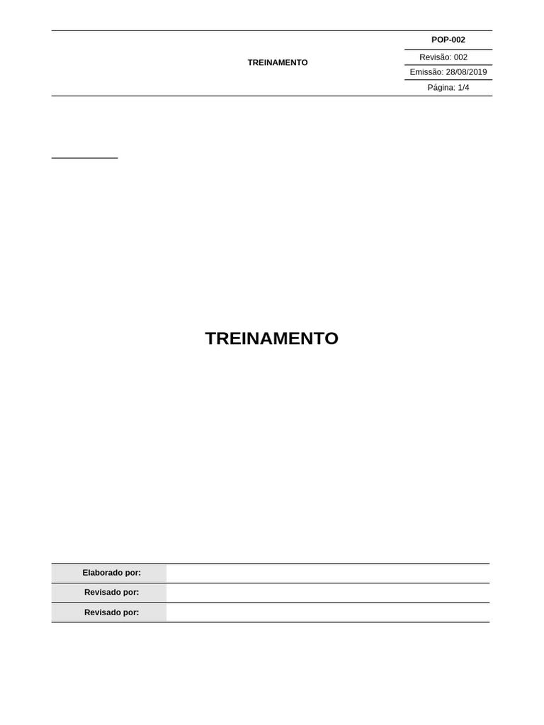 Pop-002 - Treinamento | PDF | Qualidade (negócios)