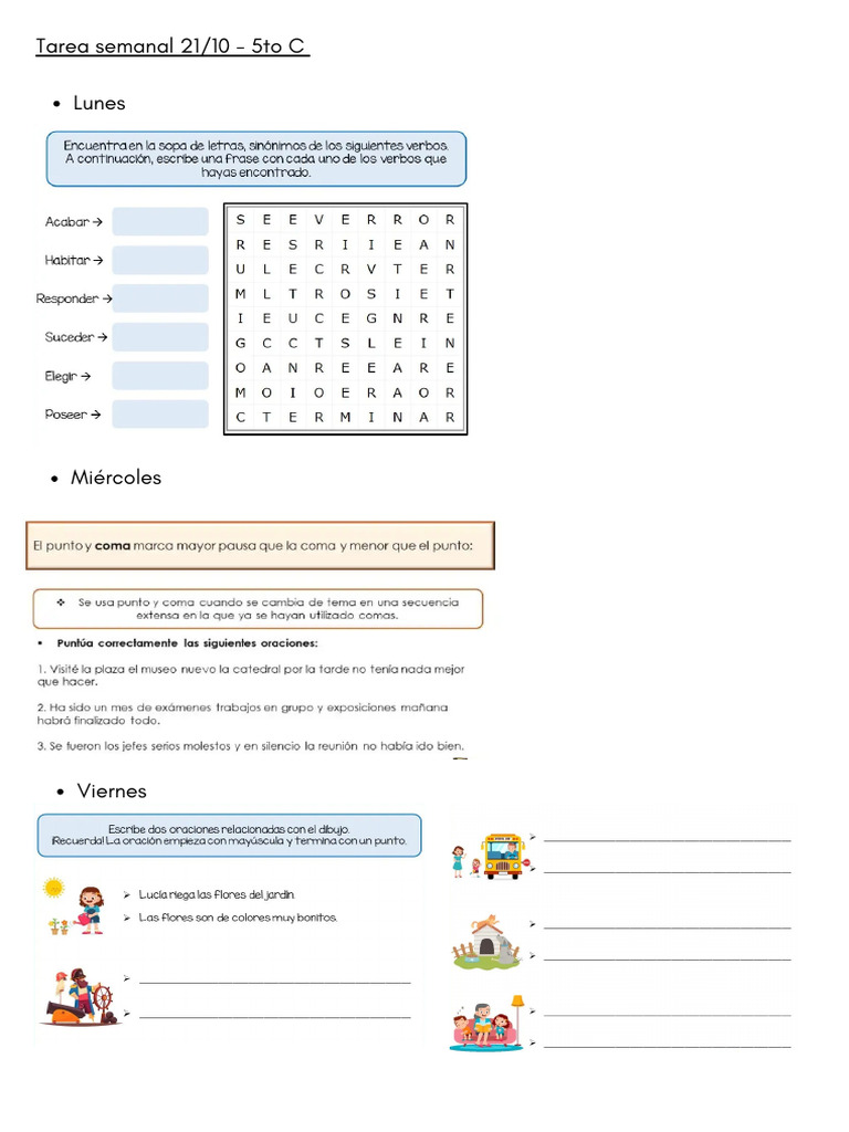 Tarea Semanal 5to C | PDF