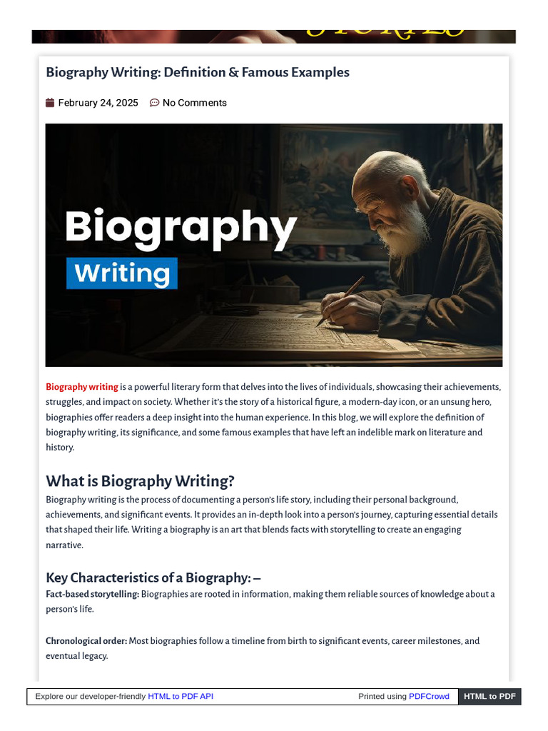 WWW Aimlaybiography Com Biography Writing Definition Famous | PDF ...