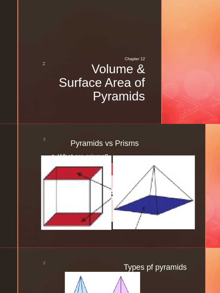 Volume & Surface Area of Pyramids | PDF