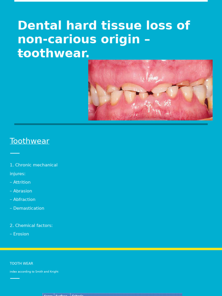 Understanding Tooth Wear: Types & Treatments | PDF | Dentistry | Mouth