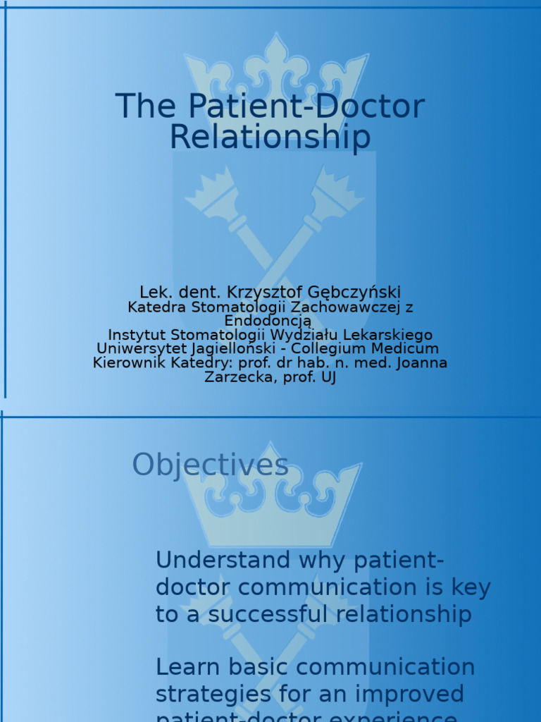 Patient Doctor Relationship | PDF | Physician | Psychological Concepts