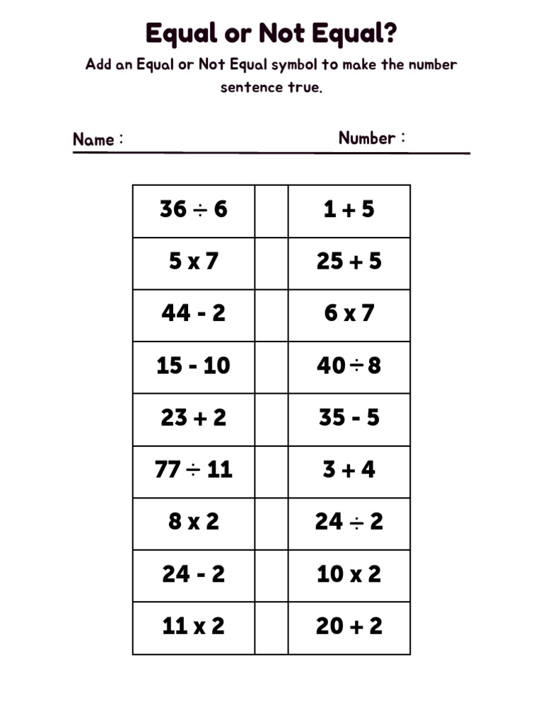 Equal or Not | PDF