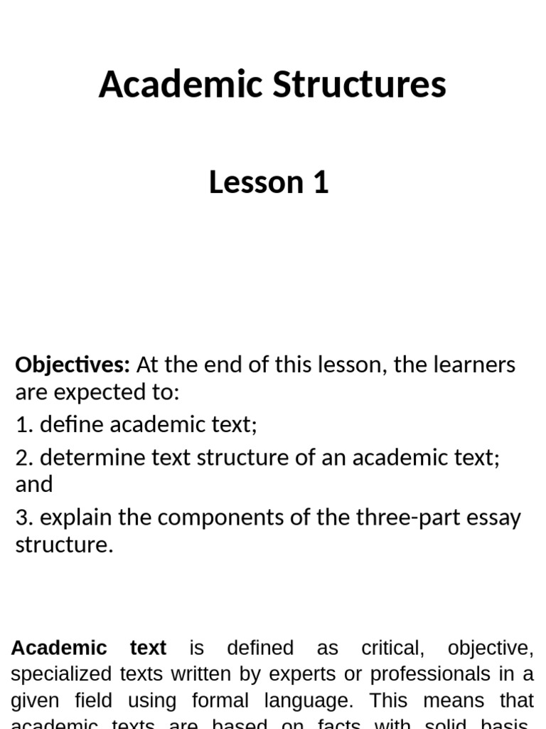 Understanding Academic Text Structures | PDF | Thesis | Essays