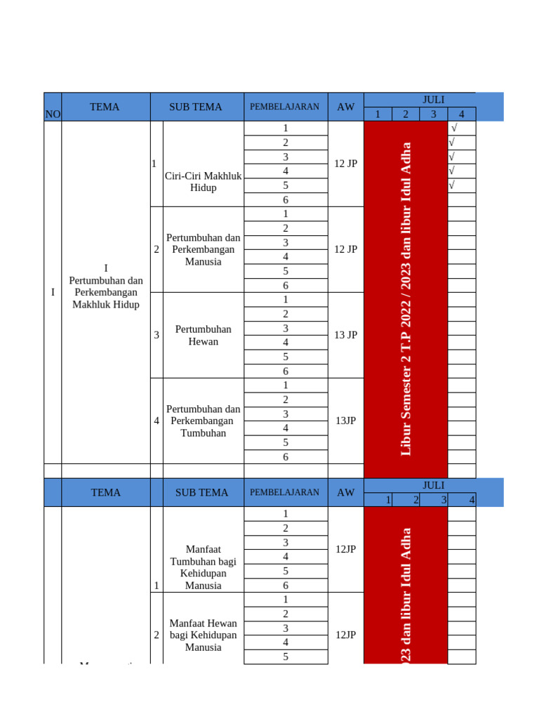 Prosem Klas 3 Semester 1 2023 2024 | PDF