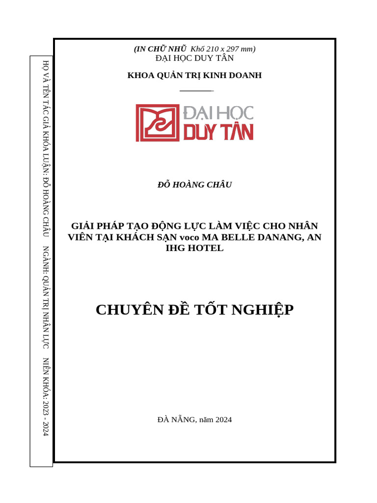 De Cuong TN - Do Hoang Chau k26 QTNL | PDF
