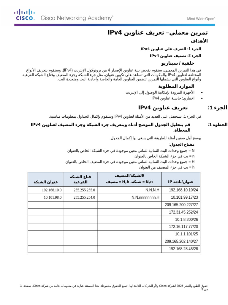 7 1 4 9 Lab Identifying Ipv4 Addresses Pdf