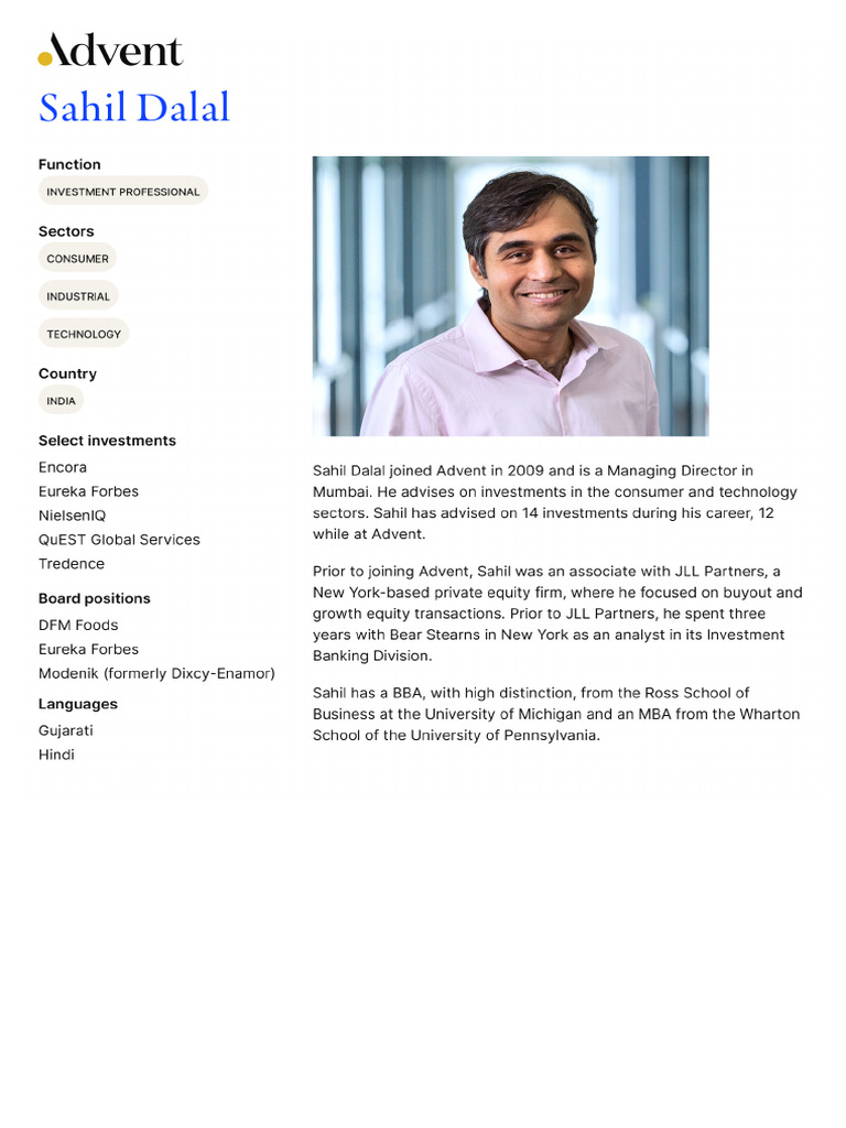 Sahil Dalal Biography | PDF