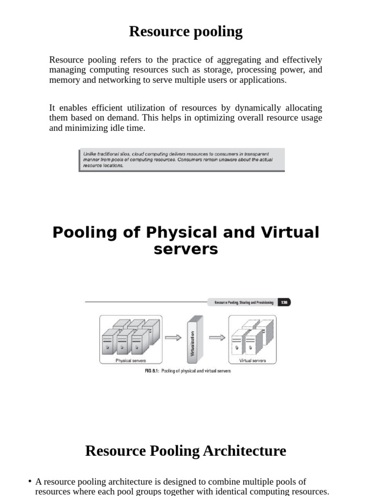 Resource Pooling - Sharing | PDF | Cloud Computing | Virtualization