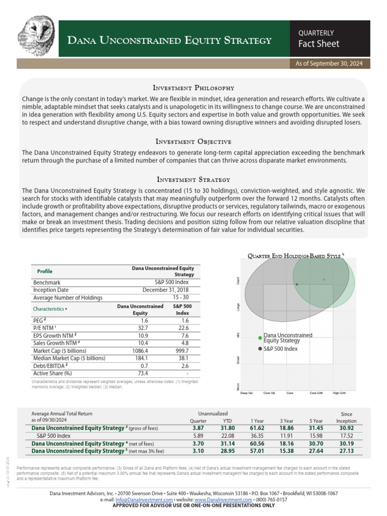 Dana Unconstrained Equity Fact Sheet Q3 2024 | PDF | Investment ...