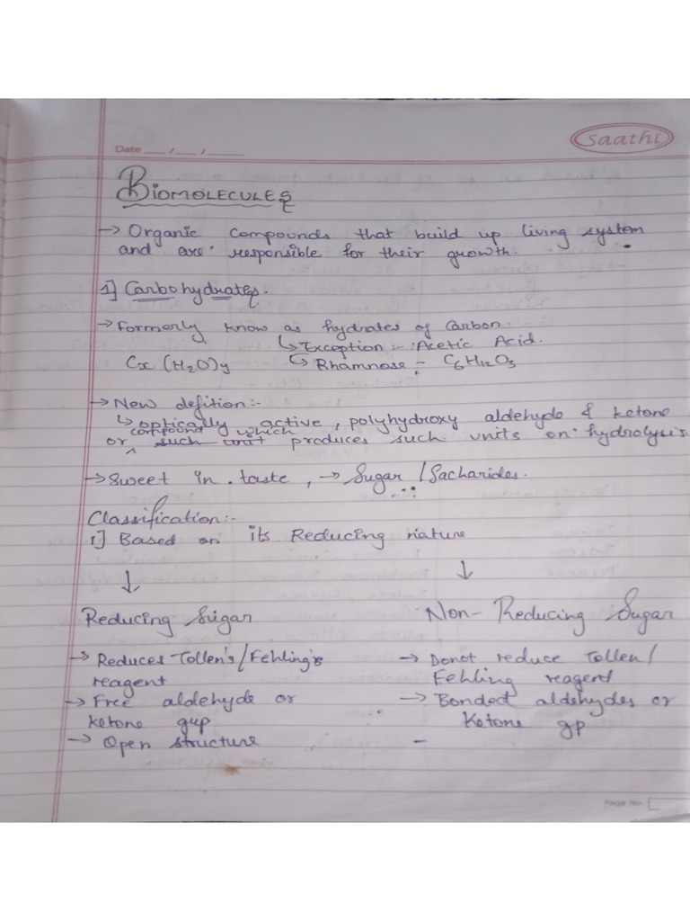 Biomolecules Class 12 Chem Part 1 | PDF