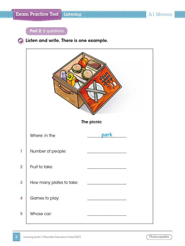 A1 Movers Listening Exam Practice Test | PDF | Evaluation Methods ...