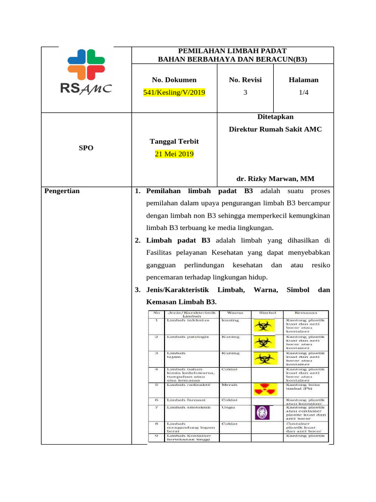 Spo Pemilahan Limbah Padat Revisi Kesling&ppi-1 | PDF