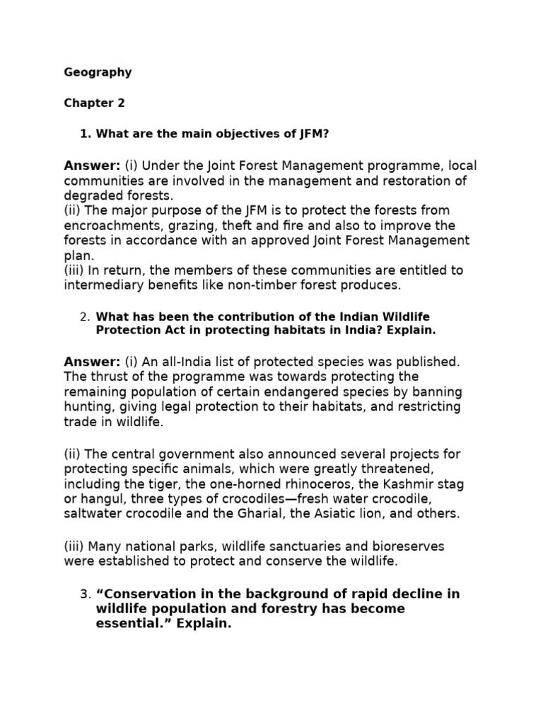 Class X Geography Chapter 2 | PDF | Habitat Destruction | Tiger