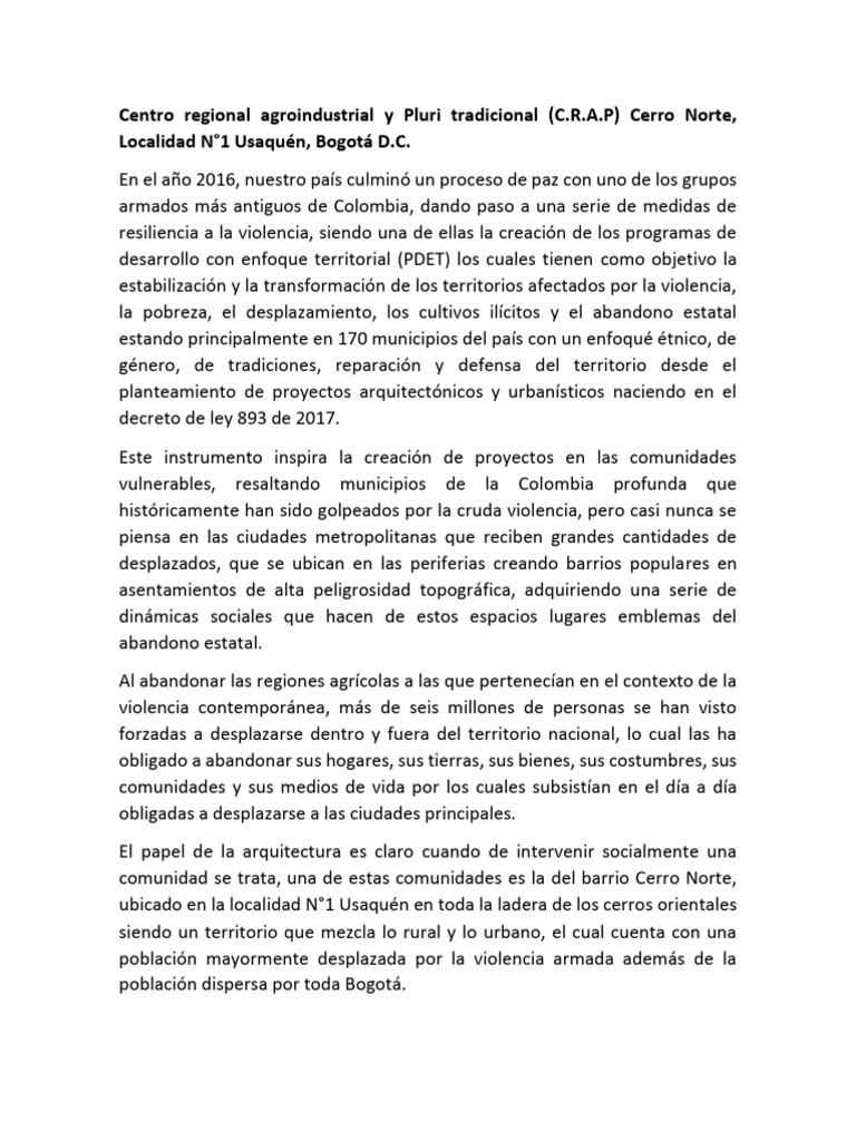 Centro Regional Agroindustrial y Pluri Tradicional | PDF