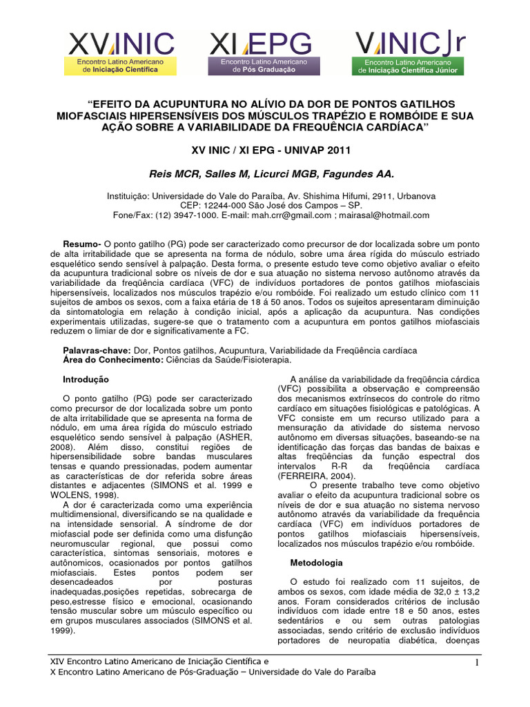 Fascia e o Musculo Romboide Pontos Gatilhos de Tensão | PDF | Dor | Músculo