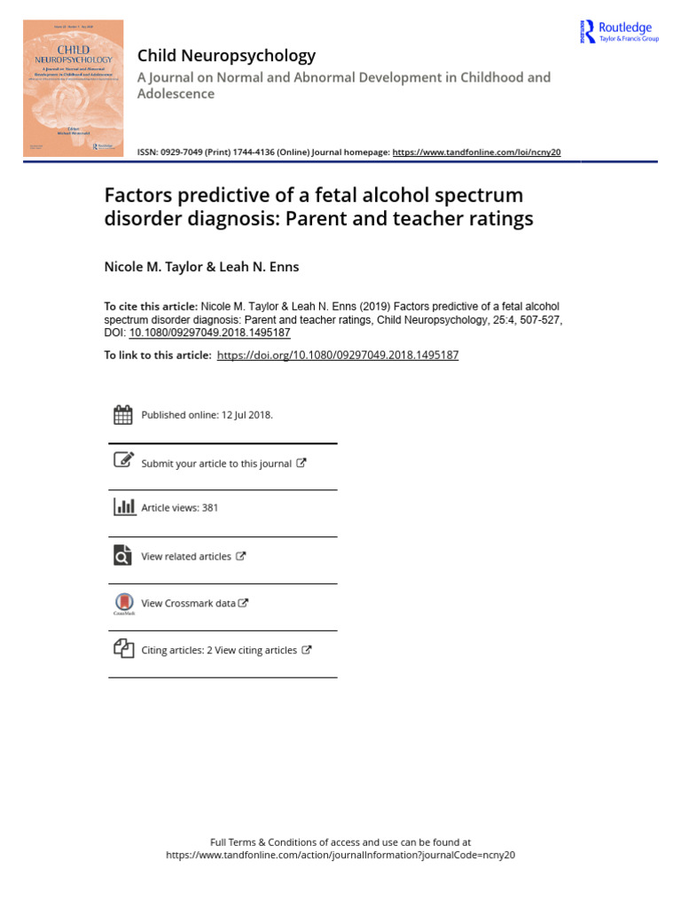 Predictive Factors of FASD | PDF | Attention Deficit Hyperactivity ...