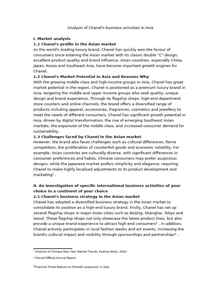 Analysis of Chanel | PDF | Brand | Fashion