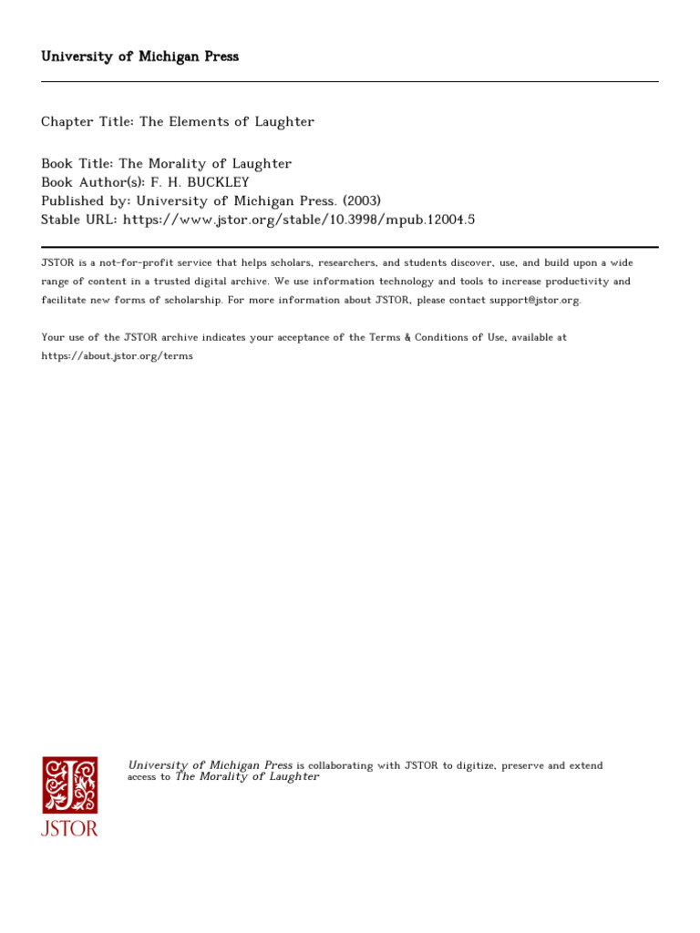 The Morality of Laughter - The Elements of Laughter | PDF | Symposium ...