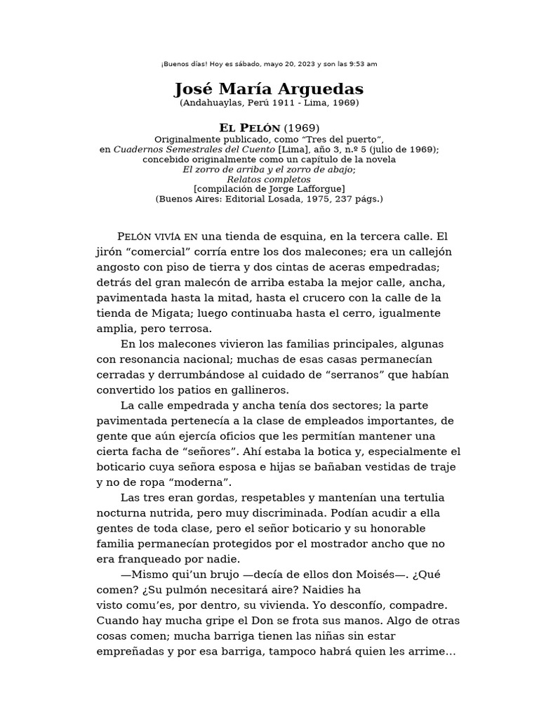 "El Pelón: Relato de un Chino Inmigrante" | PDF